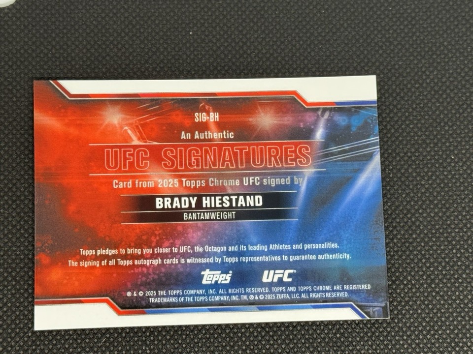 2025 Topps Chrome UFC #SIG-BH Brady Hiestand UFC Signatures Green ...