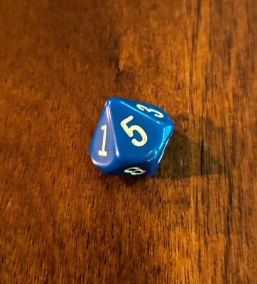 Vintage Die Blue Numeral Ten Sided D1 | eBay