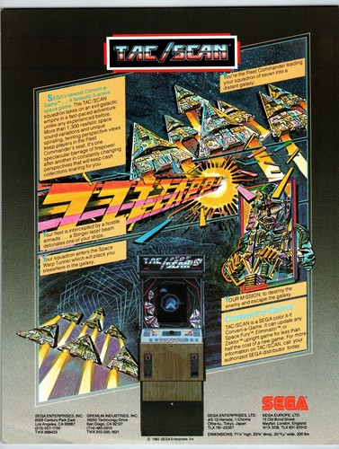 Tac / Scan Arcade Game FLYER Original 1982 Retro Video Game Spaceships ...