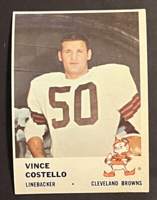 1961 FLEER VINCE COSTELLO #16 CLEVELAND BROWNS BAD TOP LEFT CORNER NOT ...