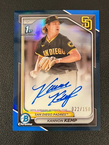 2024 Bowman Chrome - Prospect Autographs Kannon Kemp #CPA-KK Blue ...
