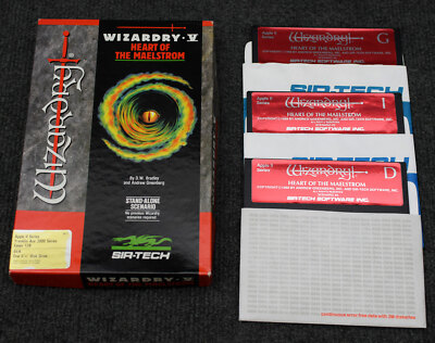 Wizardry V 5 Heart of the Maelstrom Apple II - Replacement Disks & Box ...