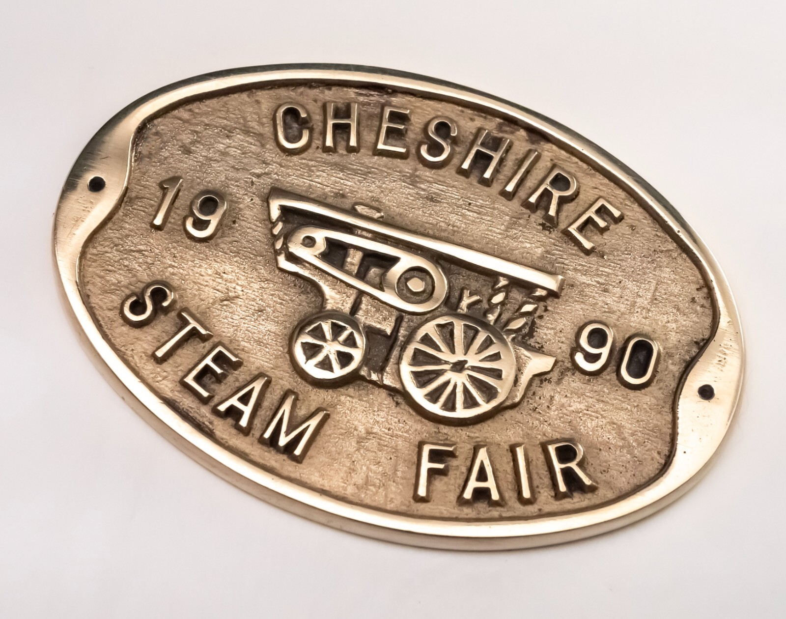 Solid Polished Cast Brass Plaque Cheshire Steam Engine Fair 1990 ...