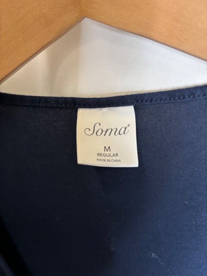 Lot of 5 SOMA Cool Nights Pajama Lounge Pant Top Sz MEDIUM PJs Stripes Blue Gray | eBay