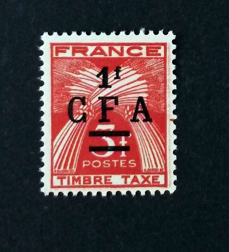 REUNION TAXE Stamp France 1949 Overprinted CFA Yt 38 Neuf ** MNH | eBay