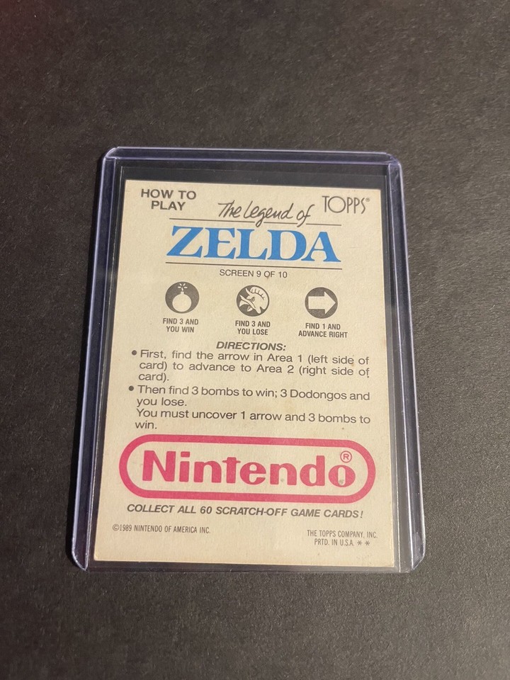 1989 Topps Nintendo Scratch Off Legend Of Zelda Rare Streamers Dream ...