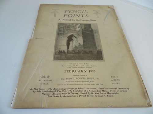 pencil points february 1923 kenyon cox h. van buren magonigle john f ...