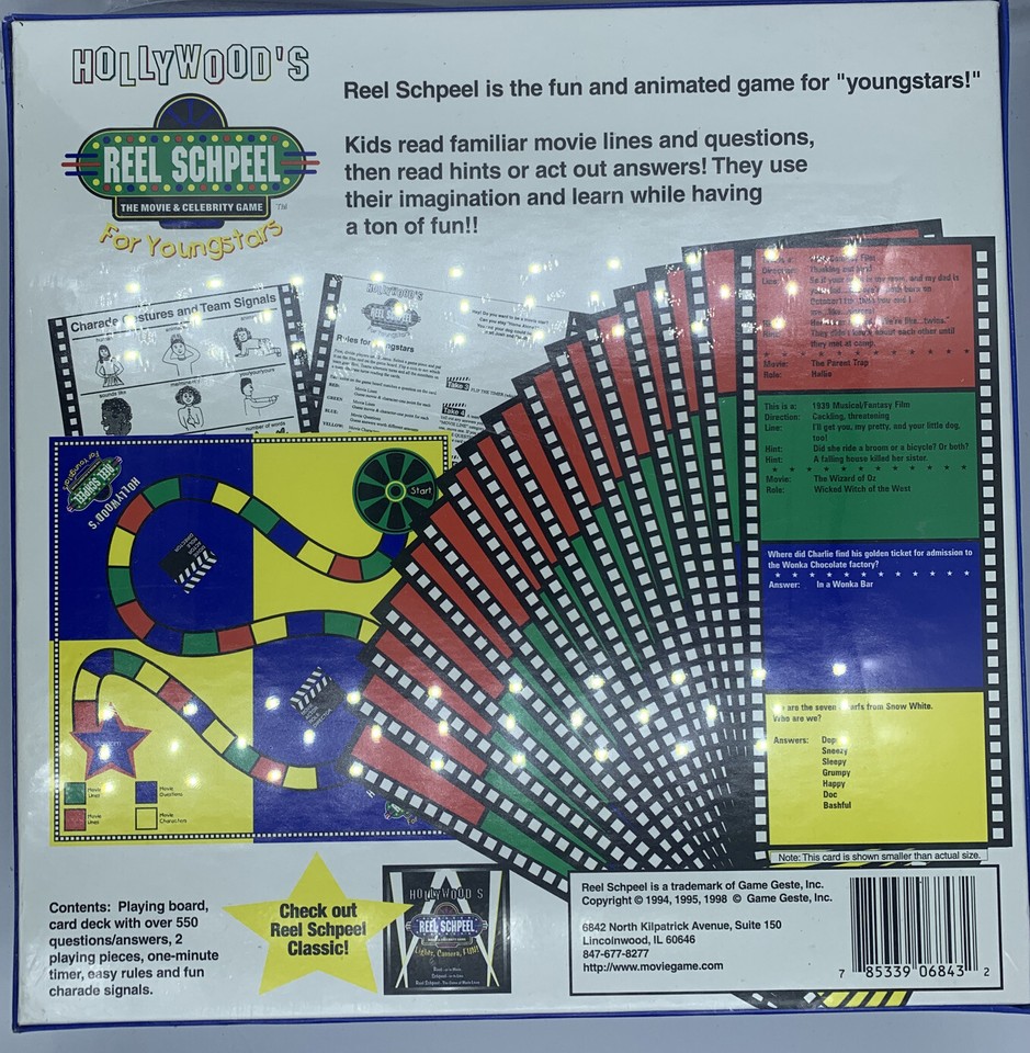 New/Sealed "Hollywood's Reel Schpeel" Game by Game Geste - 1998 Edition ...