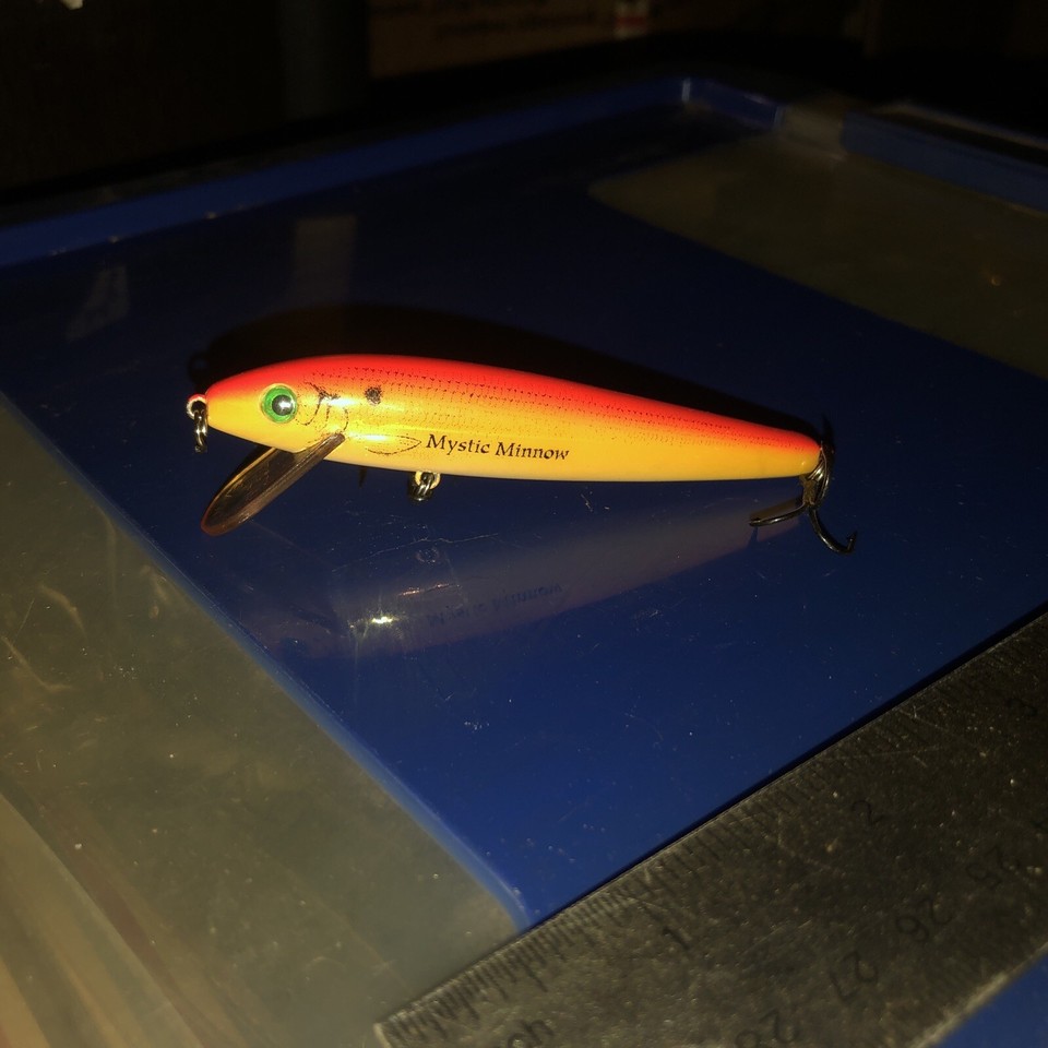 Rebel Mystic Minnow Jerk Bait Tracdown cd 4.5" Controlled Sinker Gold ...