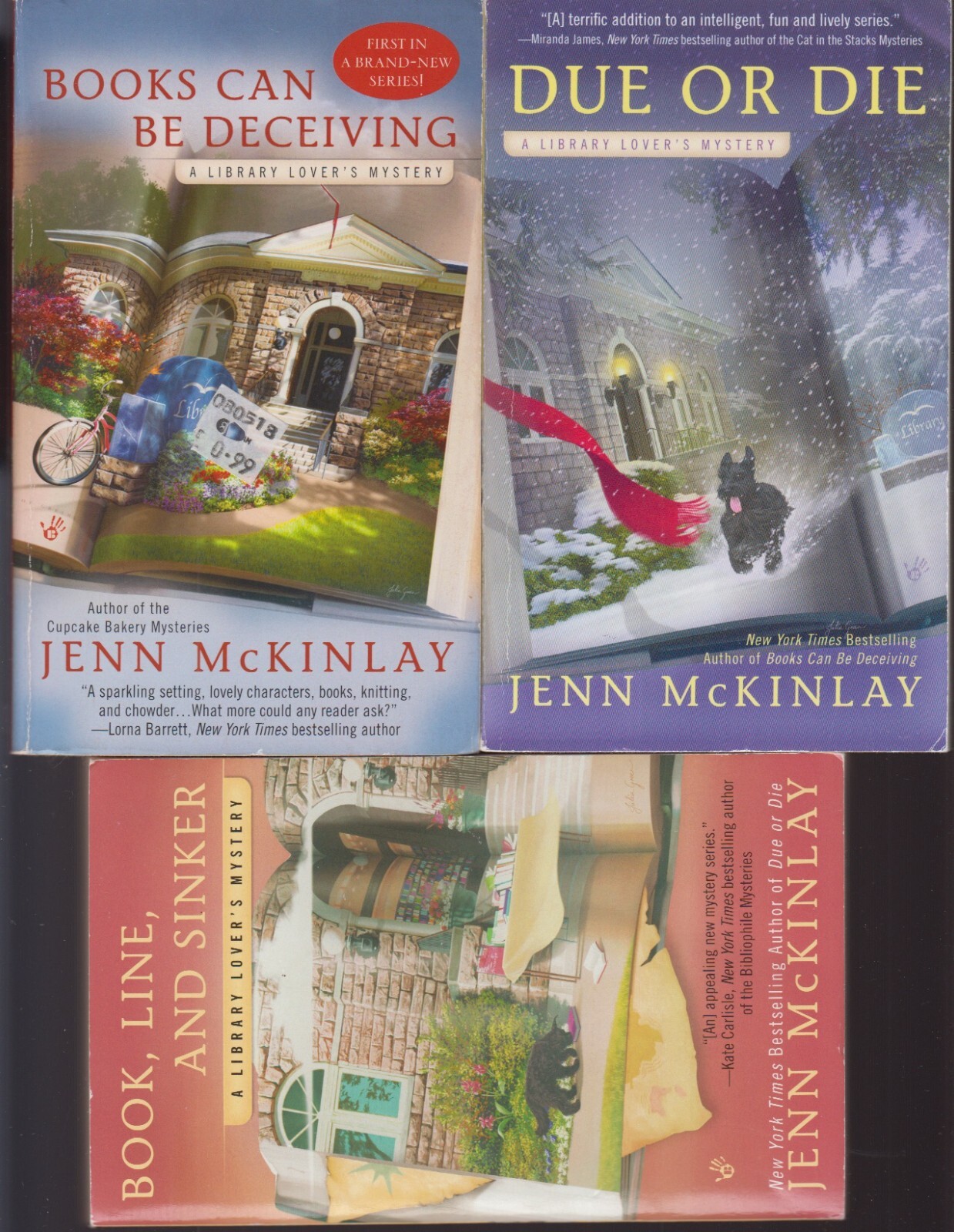 Jenn McKinlay LIBRARY LOVER'S MYSTERY books 1-3 in series paperback ...