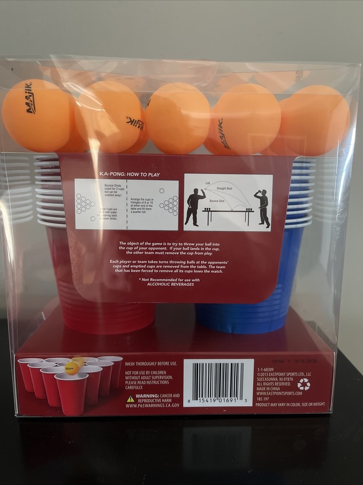 Majik Ka-Pong Foldable Multiplayer Party Game, 22 Cups and 15 Balls ...