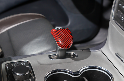 Red Carbon Fiber ABS Gear Shift Knob Trim Fit For Dodge Charger ...
