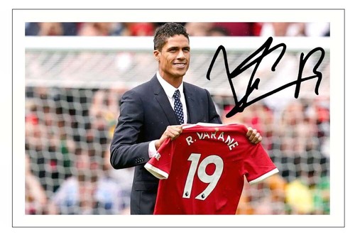 RAPHAEL VARANE Signed Autograph PHOTO Signature Print MANCHESTER UNITED ...