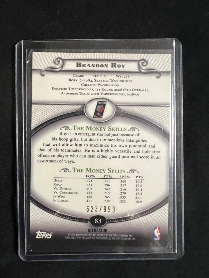 2008-09 Topps Treasury Bronze Refractor 623/999 Brandon Roy #83 🔥🔥 | eBay
