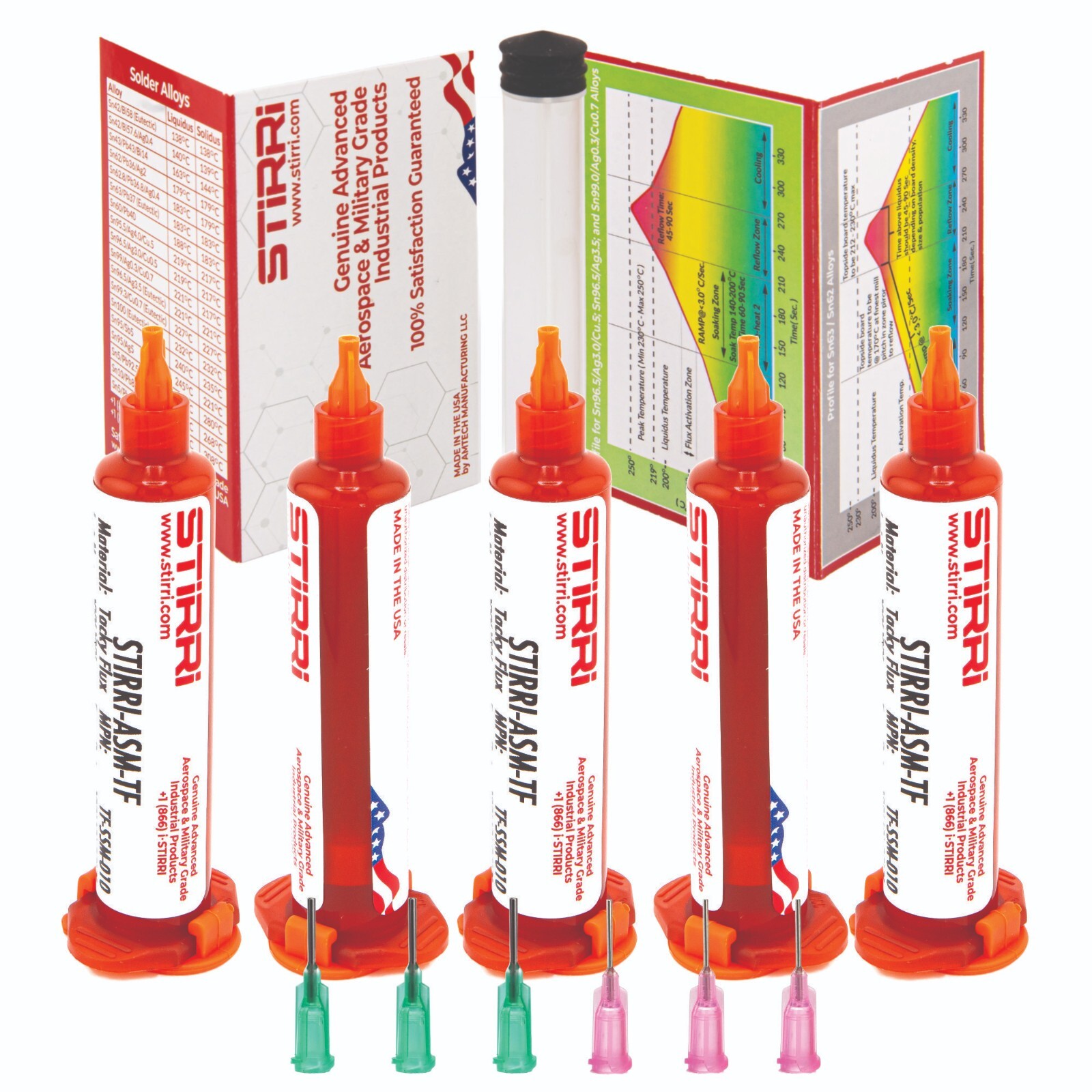 5-Pack STIRRI-ASM-TF 10g syringe kit soldering tacky paste flux limited ...