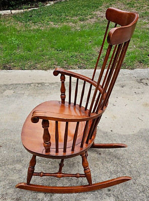 Virginia House Rocking Chair / Rocker Antique Oak Bow Back Windsor | eBay
