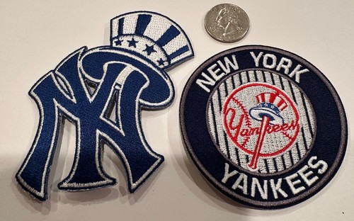 (2)-NEW YORK YANKEES Vintage Style Embroidered Iron On Patches 4” X 3 ...