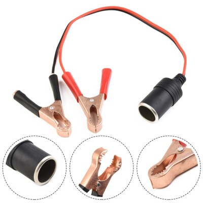 12V VOLT CAR POWER CABLE CIGAR LIGHTER SOCKET TO BATTERY CROCODILE ...