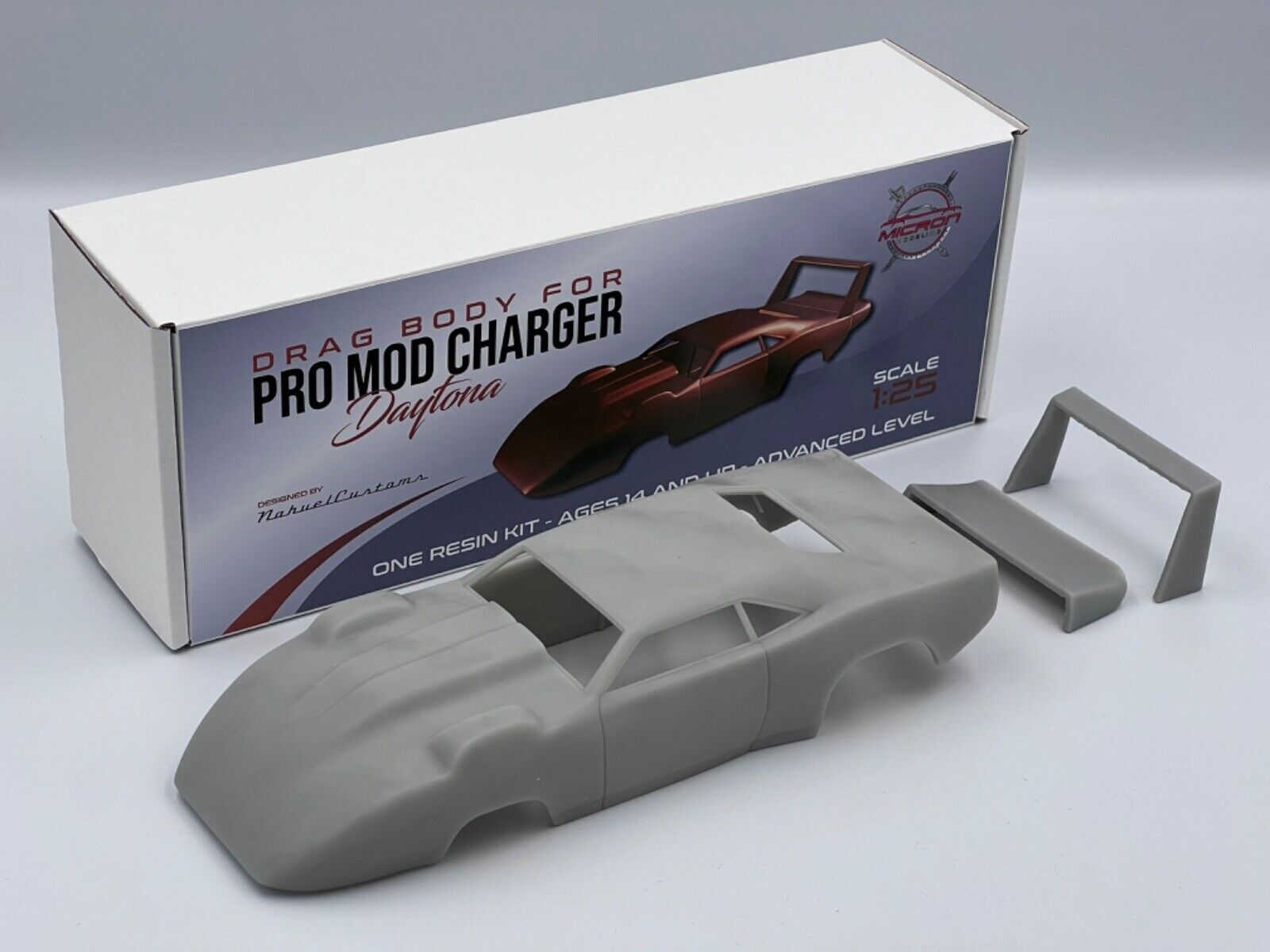 Daytona Charger Pro Mod 1969 Dodge Drag Dragster Body Scales 1/25 and 1 ...
