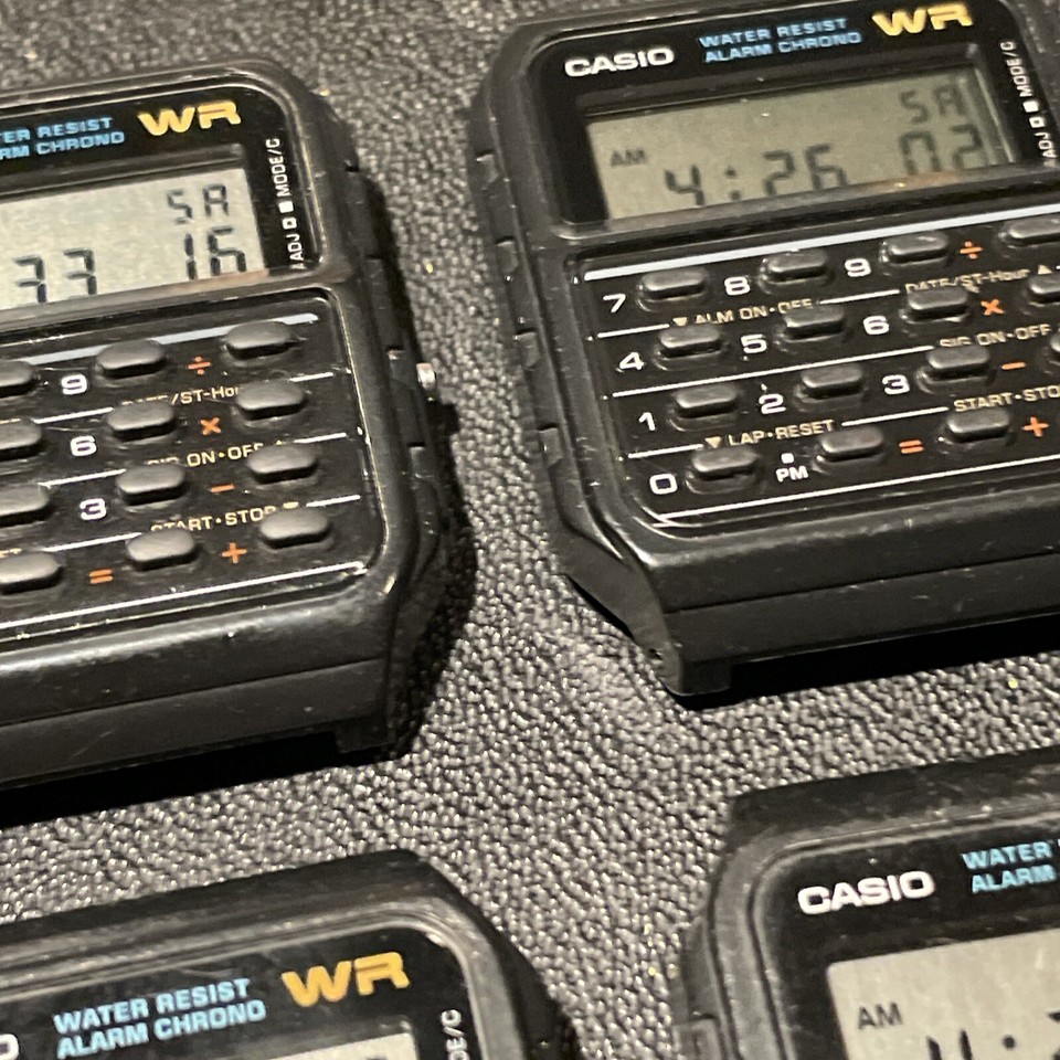 Casio Calculator Watch 35mm Black 437 CA-53W Chronograph Vintage Late ...