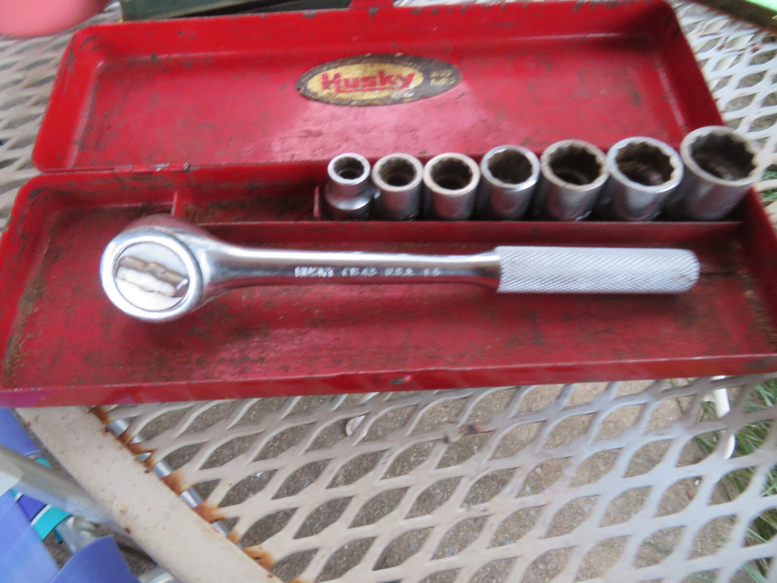 Vintage HUSKY Socket Set 3/8” Drive Red Metal Case USA 3/8" - 3/4" | eBay