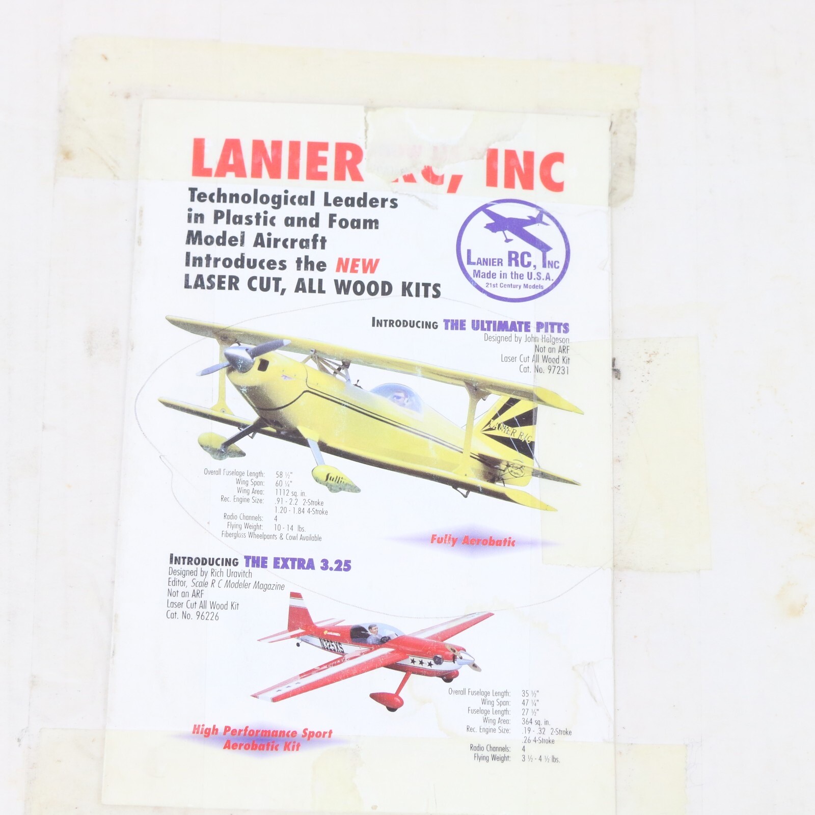 Lanier RC Ultimate Pitts 60 1/4" Wingspan Wood Plane Kit 97231 | eBay