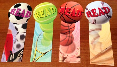 NEW! 48 SPORTS BALL SHAPED BOOKMARKS PARTY TENNIS BASKETBALL BASEBALL ...