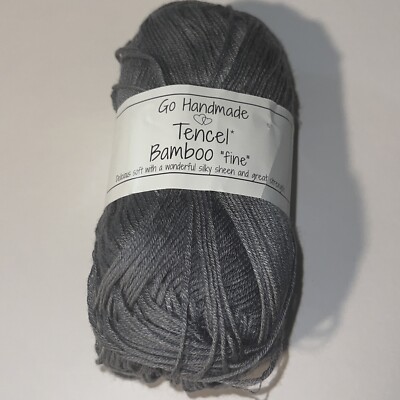 Go Handmade Tencil 60% Bamboo 40% Tencel Yarn, Grey , 50g Ball | eBay