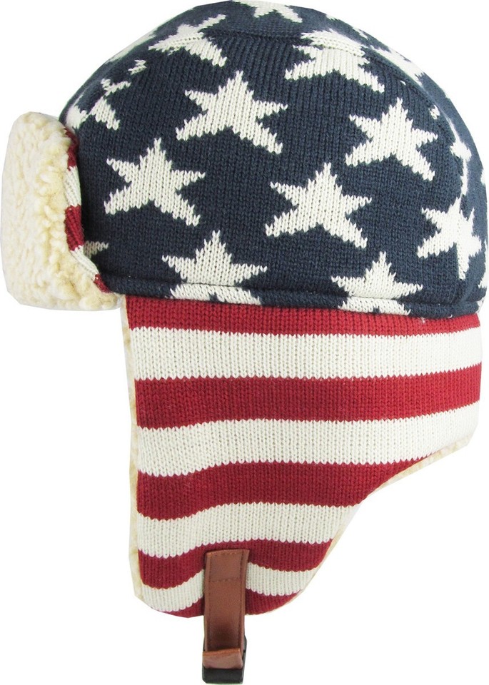Patriotic USA Flag America Aviator Trapper Hat Winter Cap Warm Fleece ...