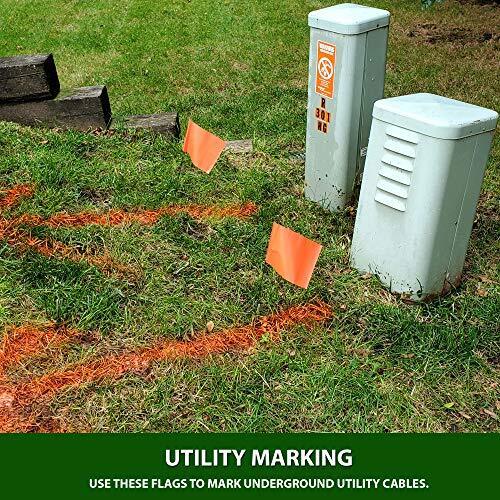 Orange Marking Flags 1000 Pack - 4x5-Inch Marker Assorted Sizes ...