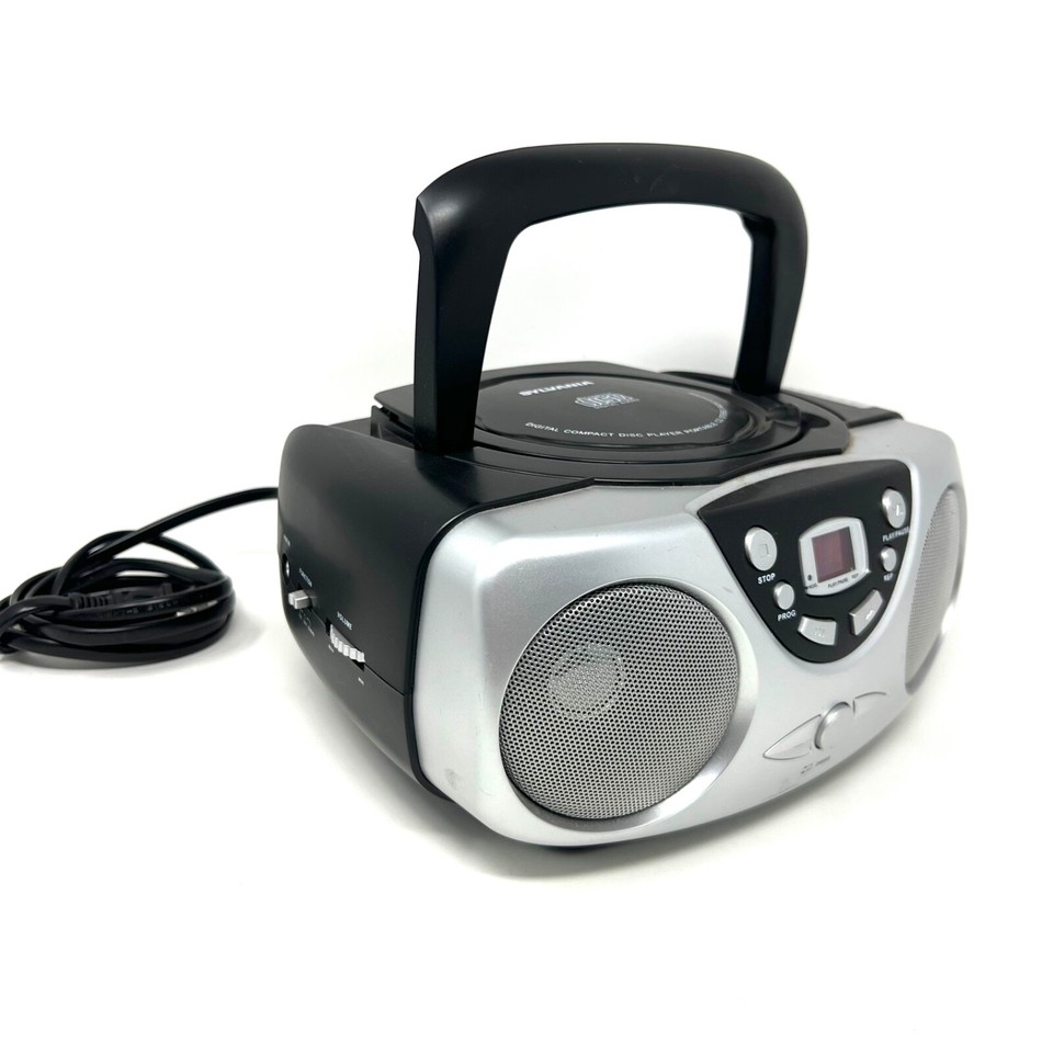 Sylvania Portable CD Player Stereo with AM/FM Radio Boombox SRCD243PL ...