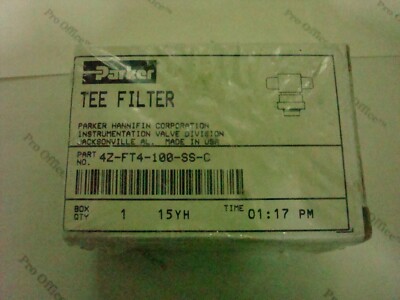 PARKER 4Z-FT4-100-SS-C TEE FILTER 100 MICRON 316 SS BODY NIB | eBay