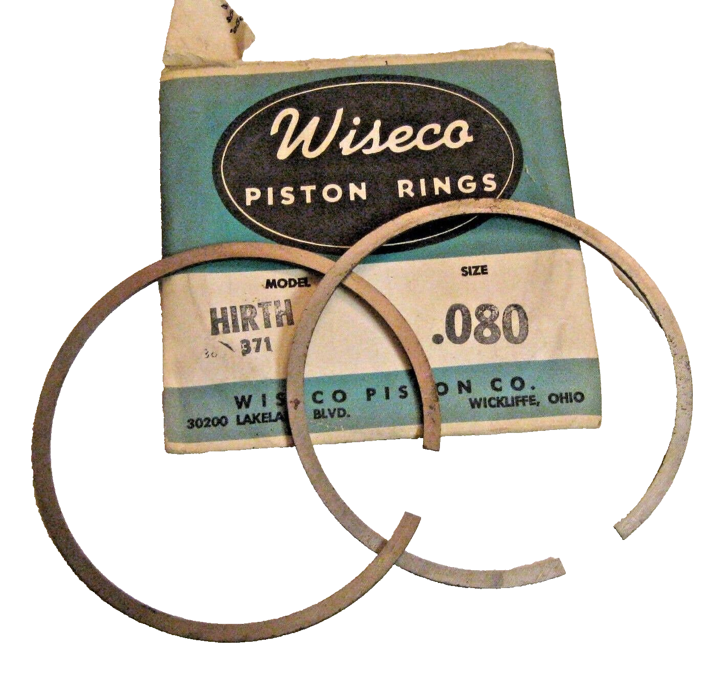 HIRTH MOTOR 160R 371 ENGINE WISECO PISTON RINGS .080 OVERSIZE 3248C NOS ...