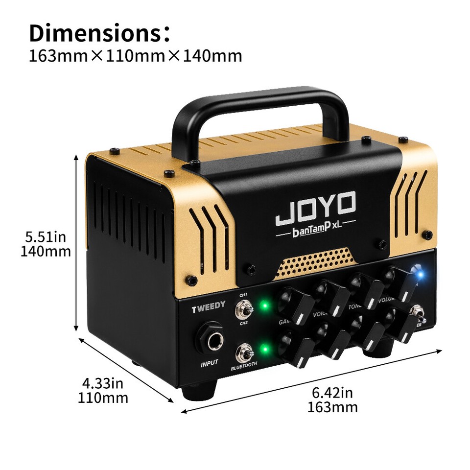JOYO Mini Amp Head 20W Preamp 2 Channel Hybrid Tube Guitar Amplifier ...