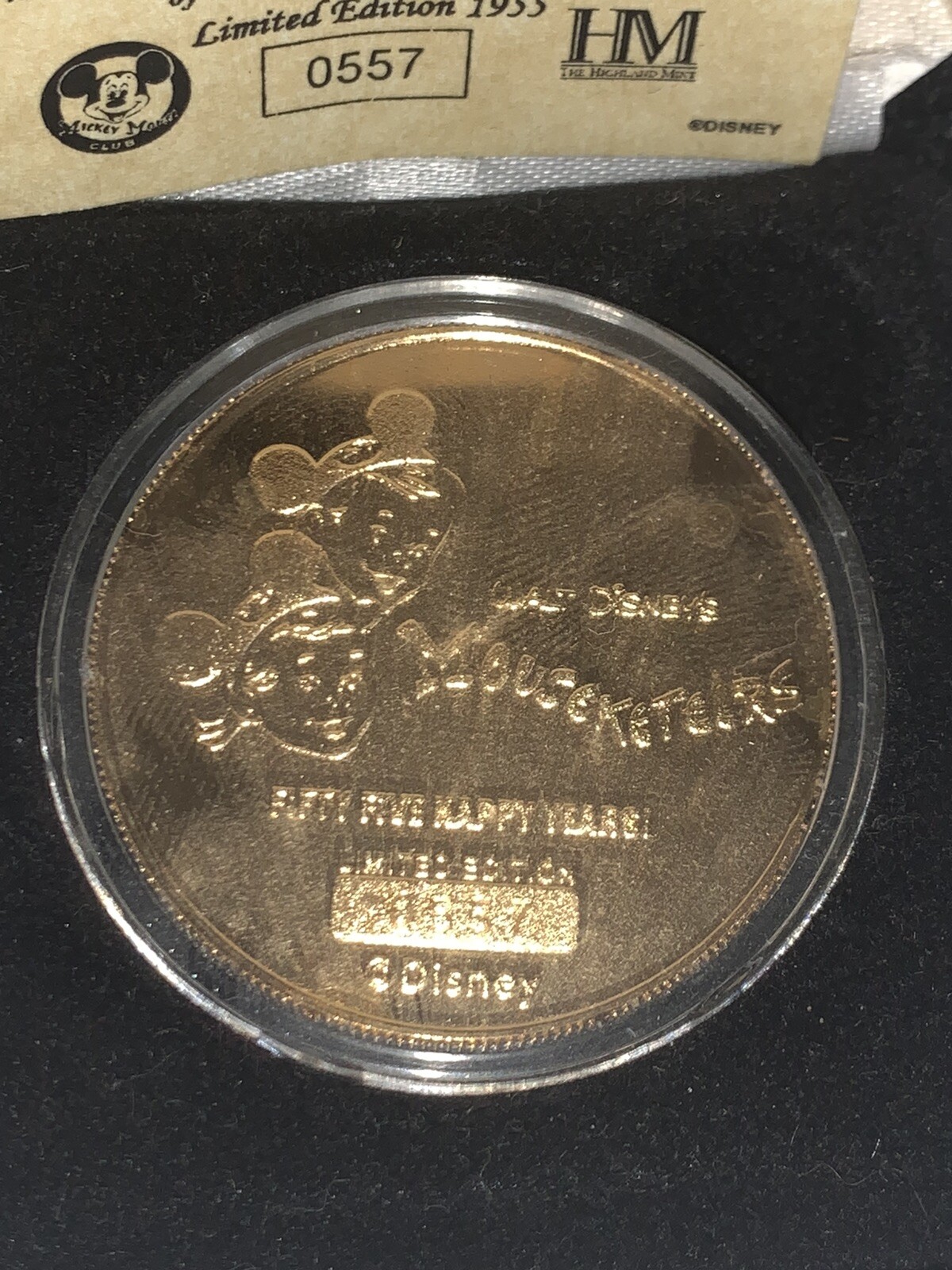 Mickey Mouse Club - 24kt Gold Plated Coin (Fifty Happy Years ...
