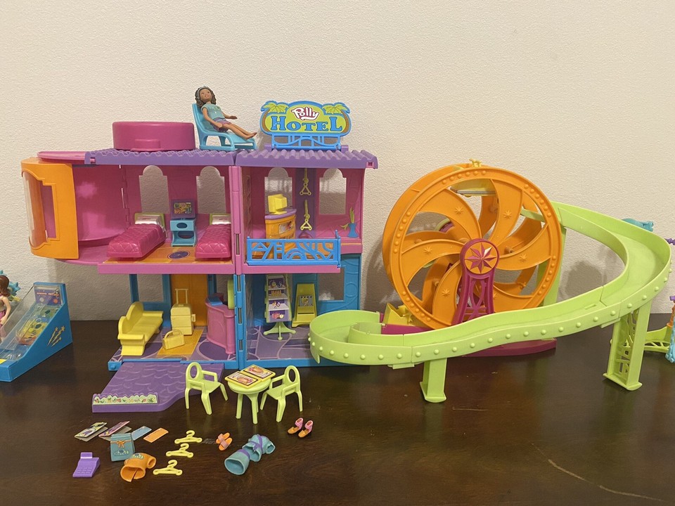 Polly Pocket! Relaxin' Resort' Rock 'n Roller Coaster Hotel Playset ...