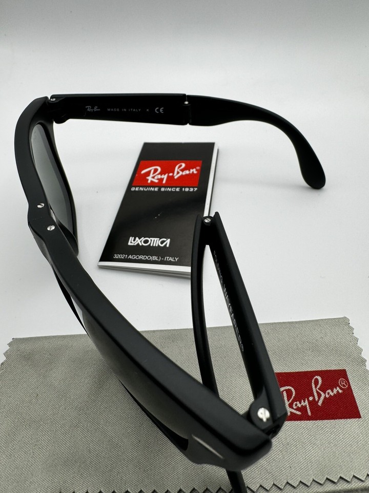 Ray-Ban Wayfarer Folding Matte Black Green Classic G-15 RB4105 601S 54 ...