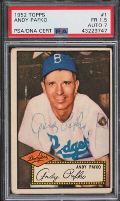 1952 Topps Baseball Andy Pafko #1 PSA 1.5 RARE AUTO POP 2 ONLY 6 HIGHER ...