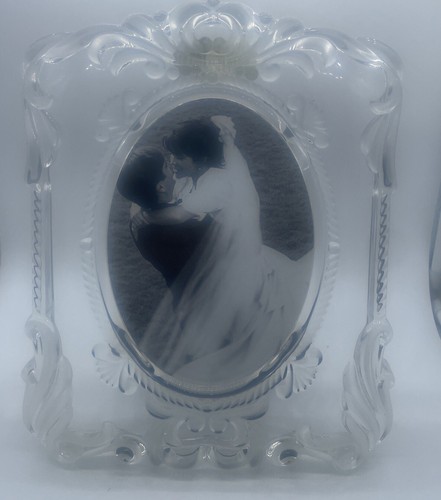 MIKASA Princess Crystal Frosted Wedding Picture Frame 11.25" 5x7 Oval ...