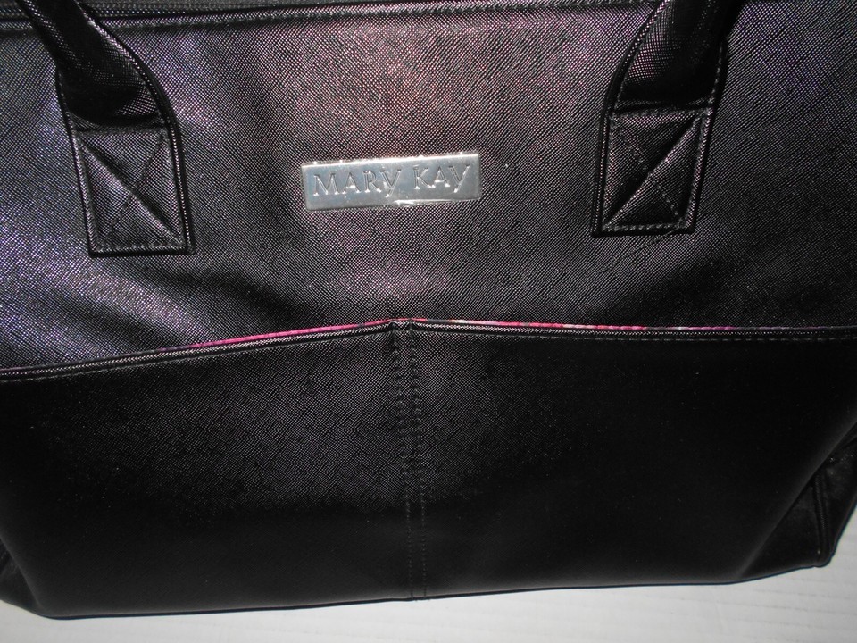 New MARY KAY TRAVEL TOTE LARGE BLACK PURSE STARTER KIT CONSULTANT BAG ...