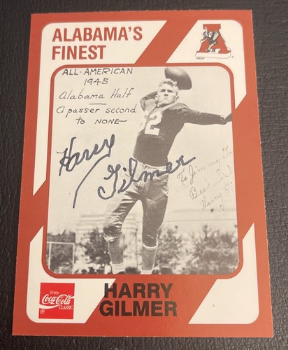 Harry Gilmer Signed Alabama’s Finest Football Card NICE / (D. 2016) | eBay
