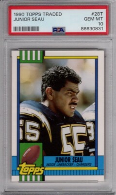 1990 TOPPS TRADED #28T JUNIOR SEAU RC Rookie CHARGERS HOF PSA 10 | eBay