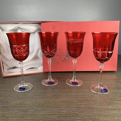 Set of 4 Gioielli da Tavola Le Stelle Cristal Italy Red Cut Crystal ...