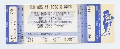 Neil Diamond Ticket Vintage 1996 August 11 San Jose Arena | eBay