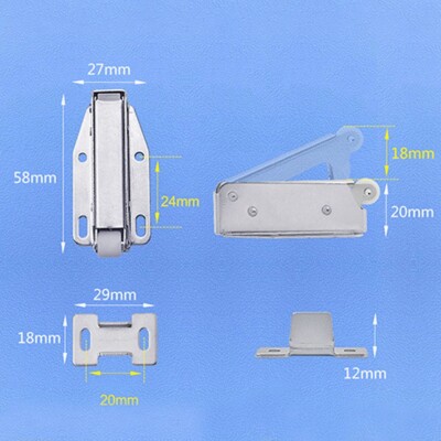 2x Loft Touch Catch Latch Cupboard Door Hatch Attic Push To-Open Auto ...