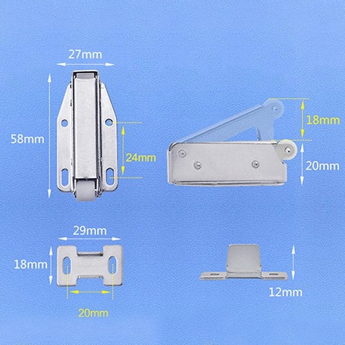2x Loft Touch Catch Latch Cupboard Door Hatch Attic Push To-Open Auto ...