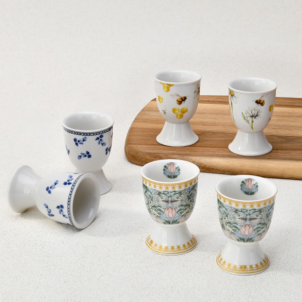 STPGOODS Morris Garden Porcelain Egg Cup Set of 4 Easter Egg Holder ...
