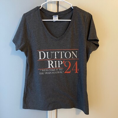 Ladies Dutton Rip '24 We'll Take it to the Train Station V Neck T-Shirt ...