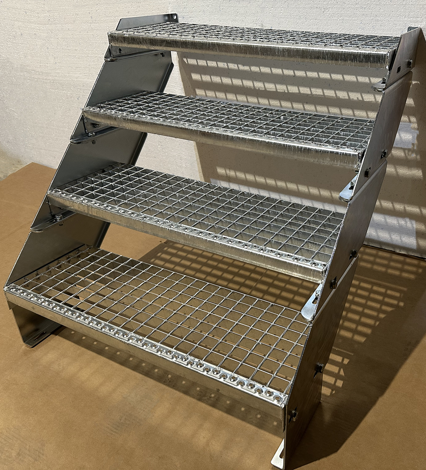Metal staircase adjustable height and steps - galvanised and ...