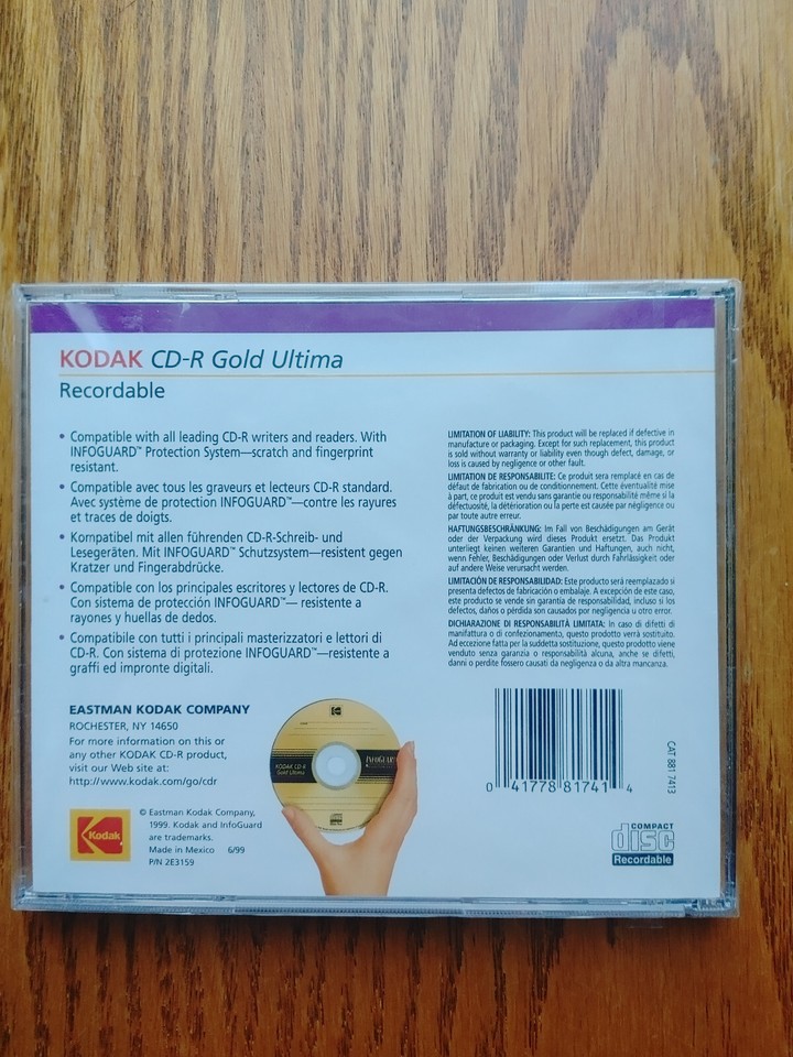Kodak CD-R Gold Ultima. Archival Recordable discs - , 650 MB/74 min. | eBay